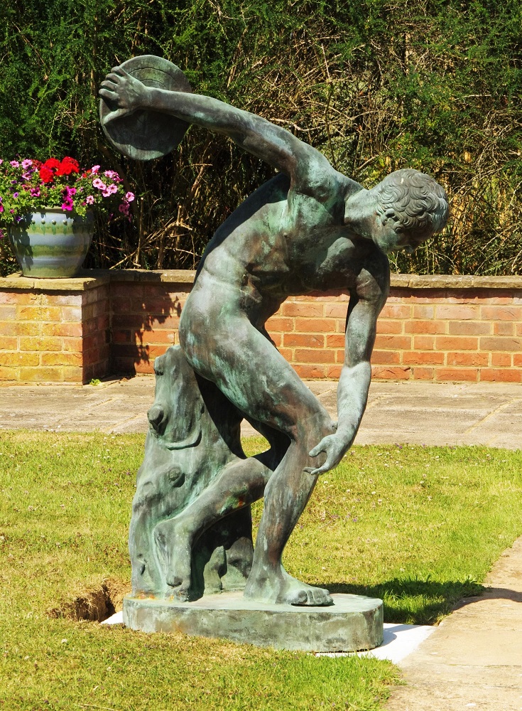 Verdigris finishing on garden sculptures.